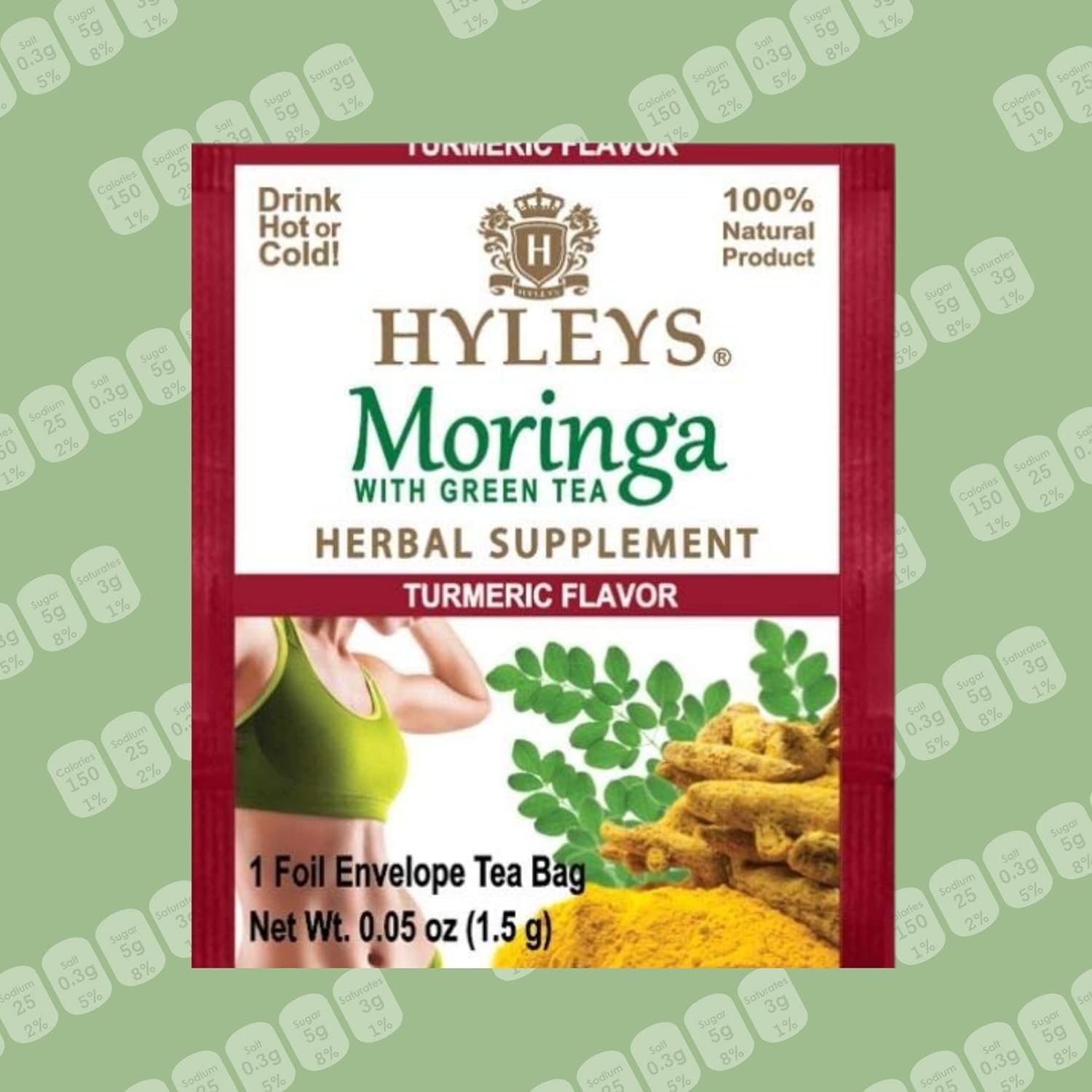 Moringa green tea bags for wellness
