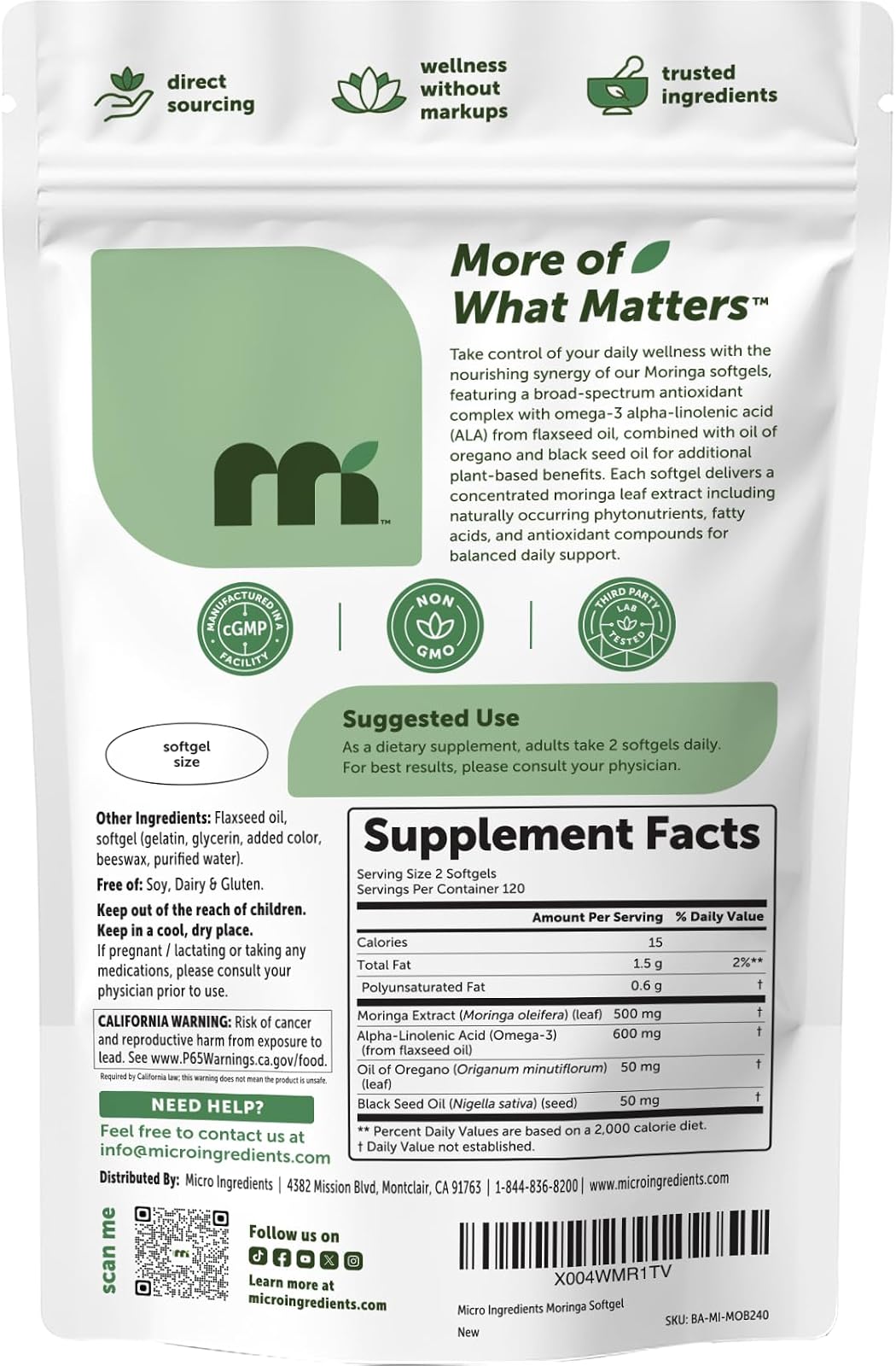 Moringa Oleifera for daily nutrition