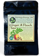 Moringa peach ginger herbal tea bags