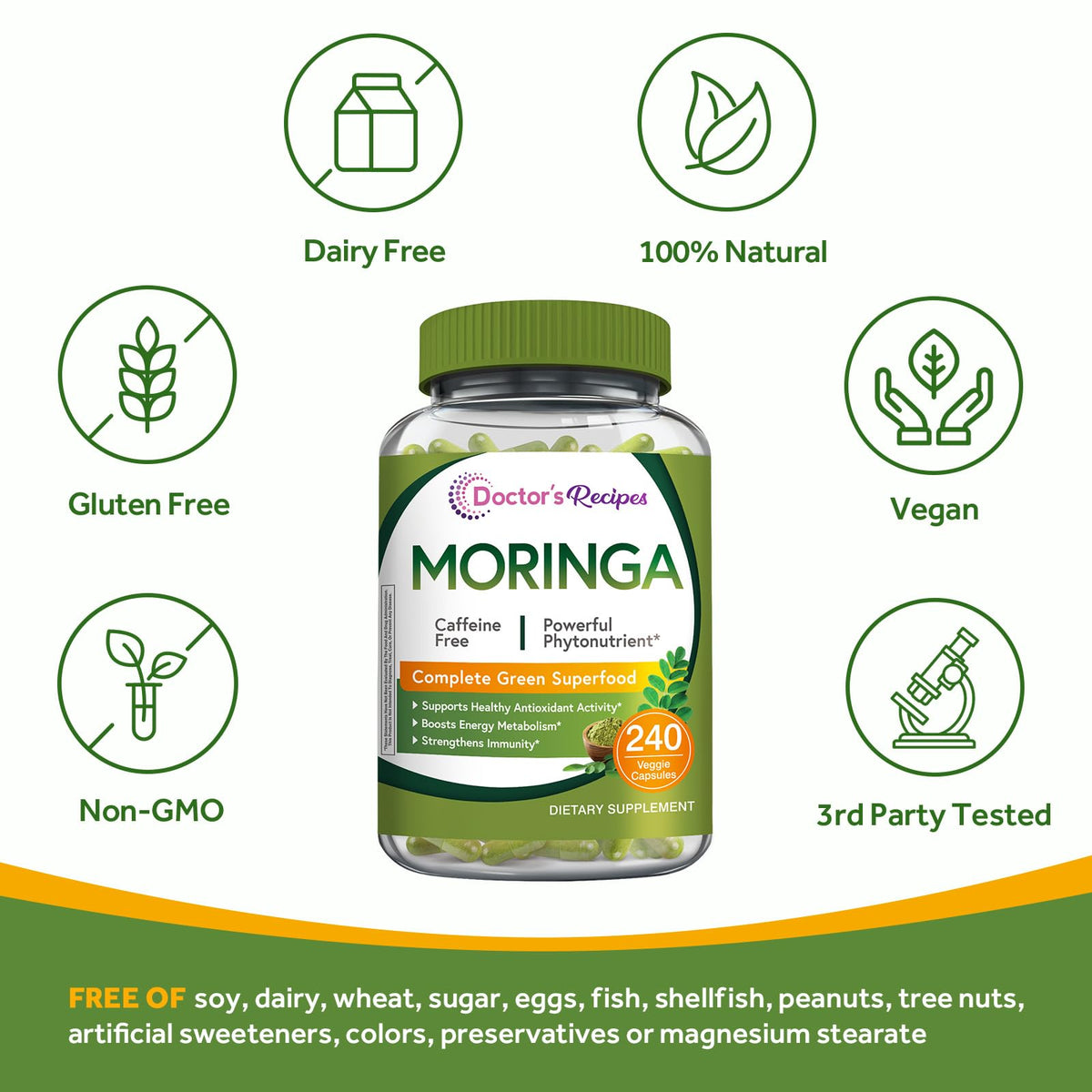 Moringa powder alternative in capsules