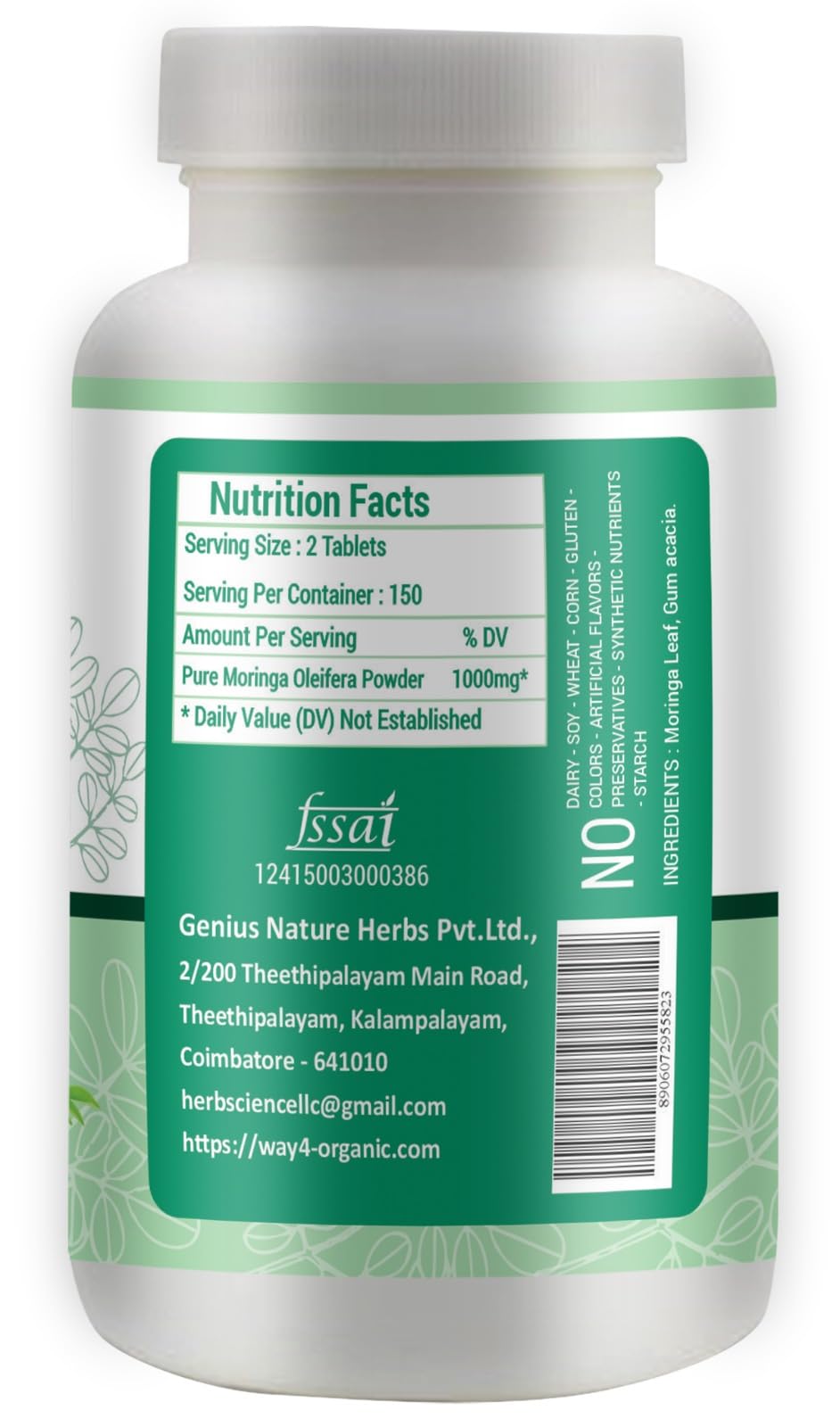 Moringa powder capsules for energy boost
