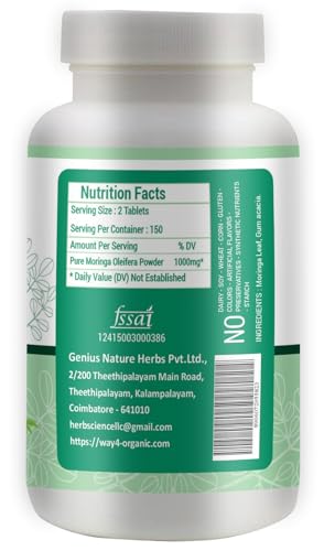Moringa powder capsules for nutrition
