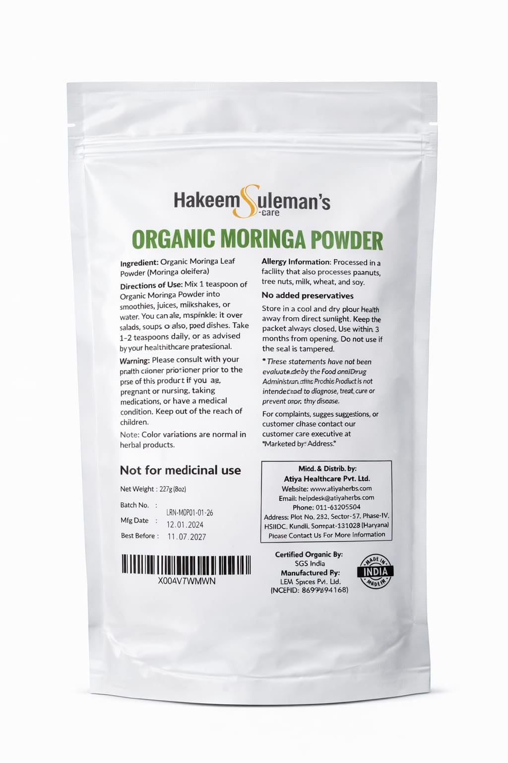 moringa powder for detox support