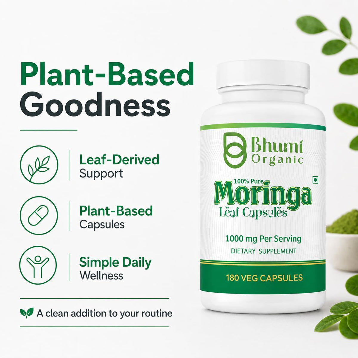 Moringa powder for immune support