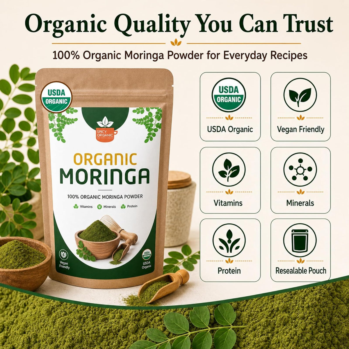 Moringa Powder for immune support