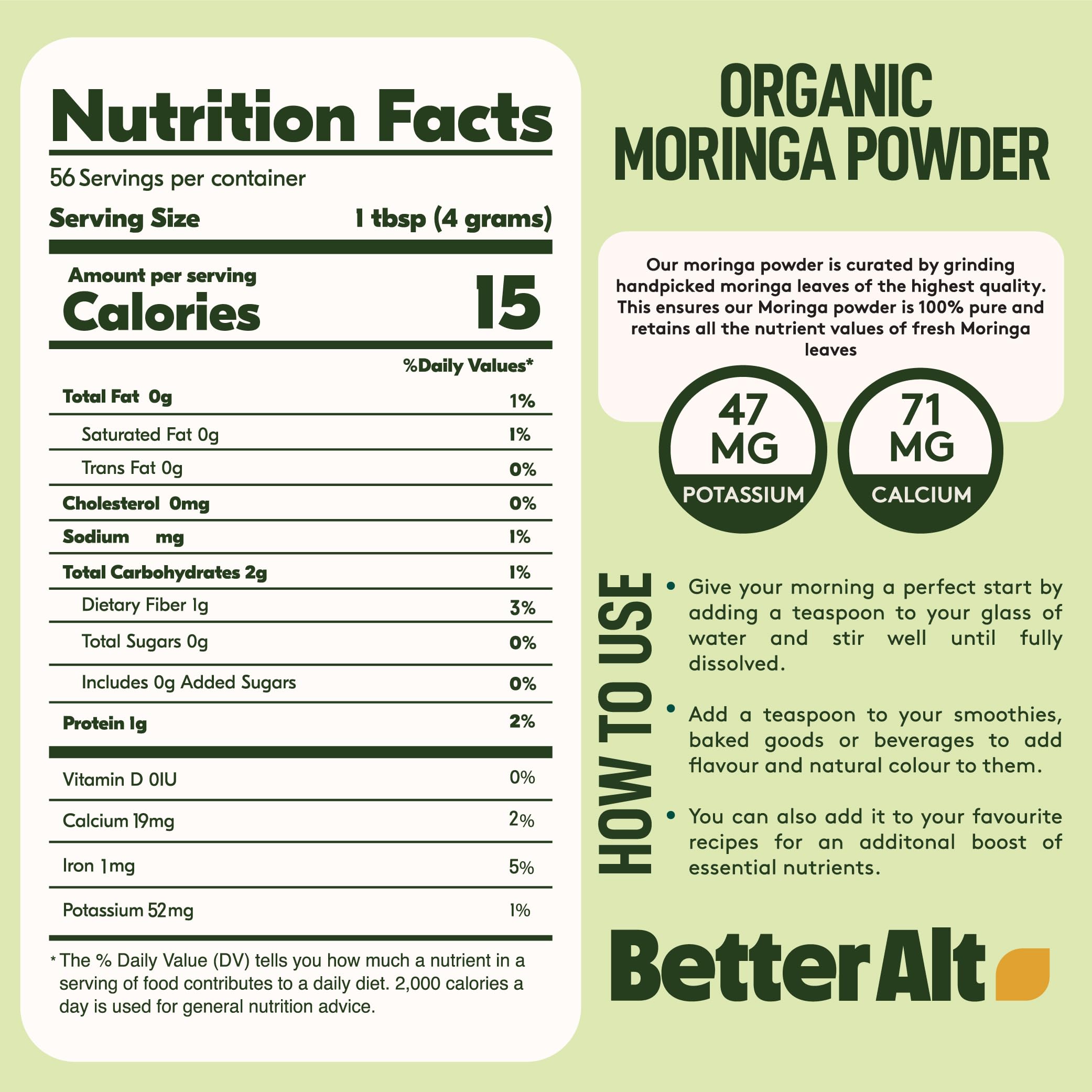 moringa powder for plant-based diets