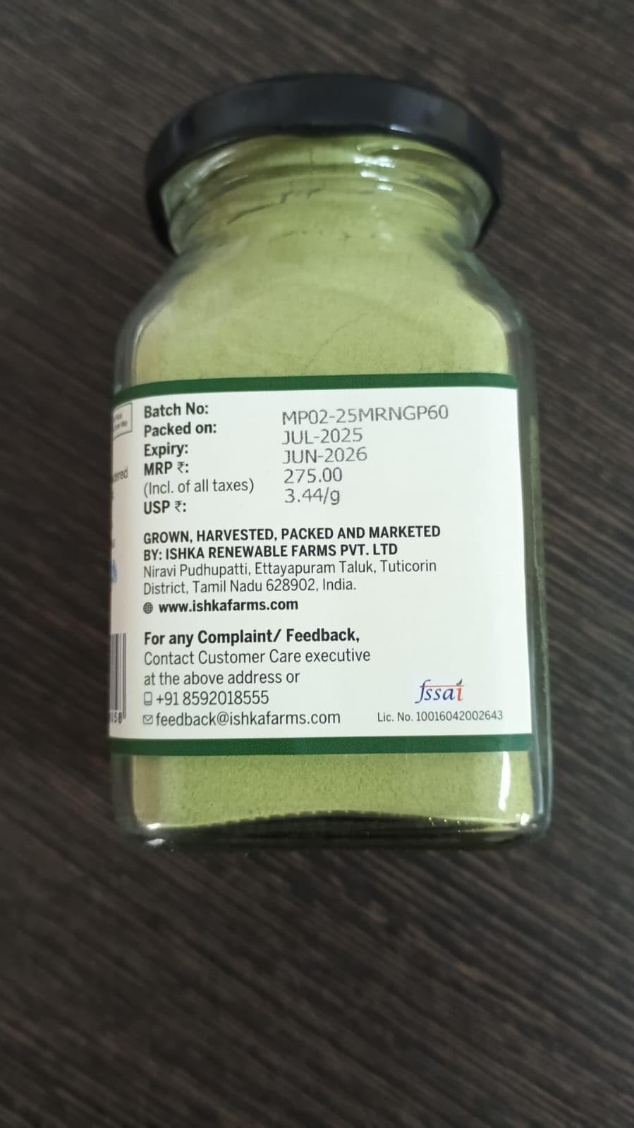 Moringa powder for weight management