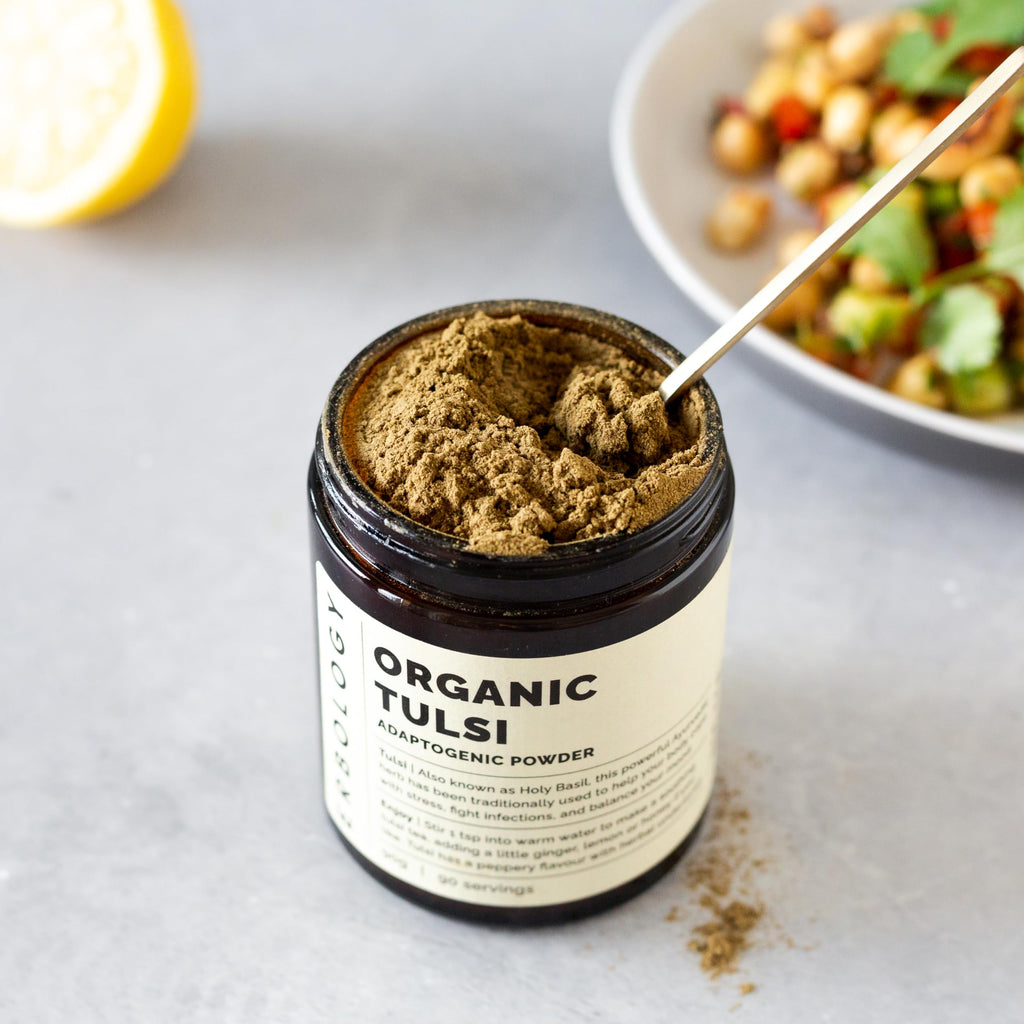 moringa powder in recyclable jar