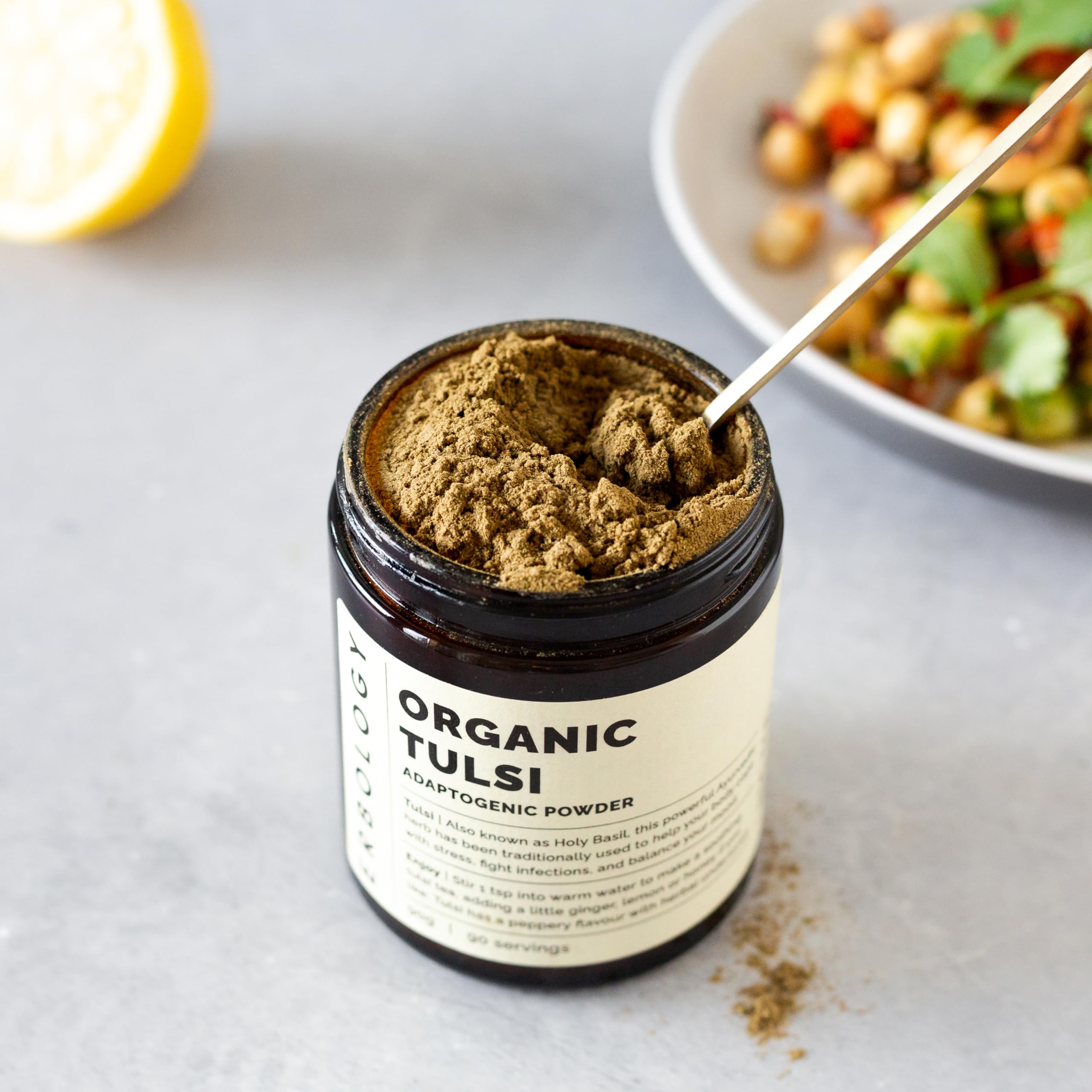 moringa powder in recyclable jar