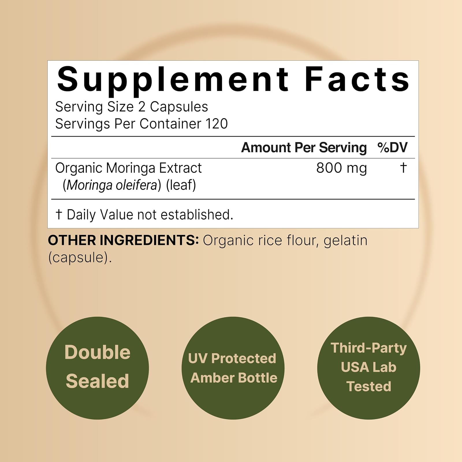 Moringa powder supplement for wellness