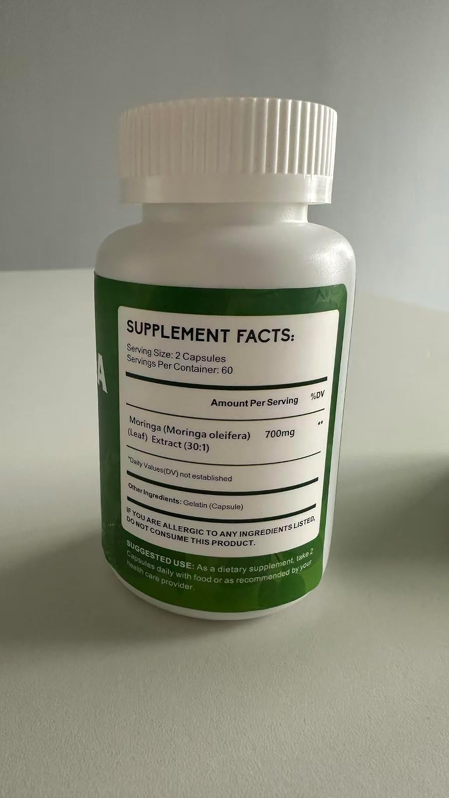 Moringa supplement for daily nutrition