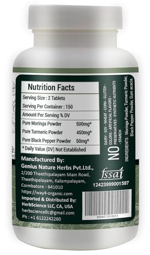 moringa tablets with added turmeric