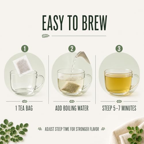 Moringa tea bags for wellness
