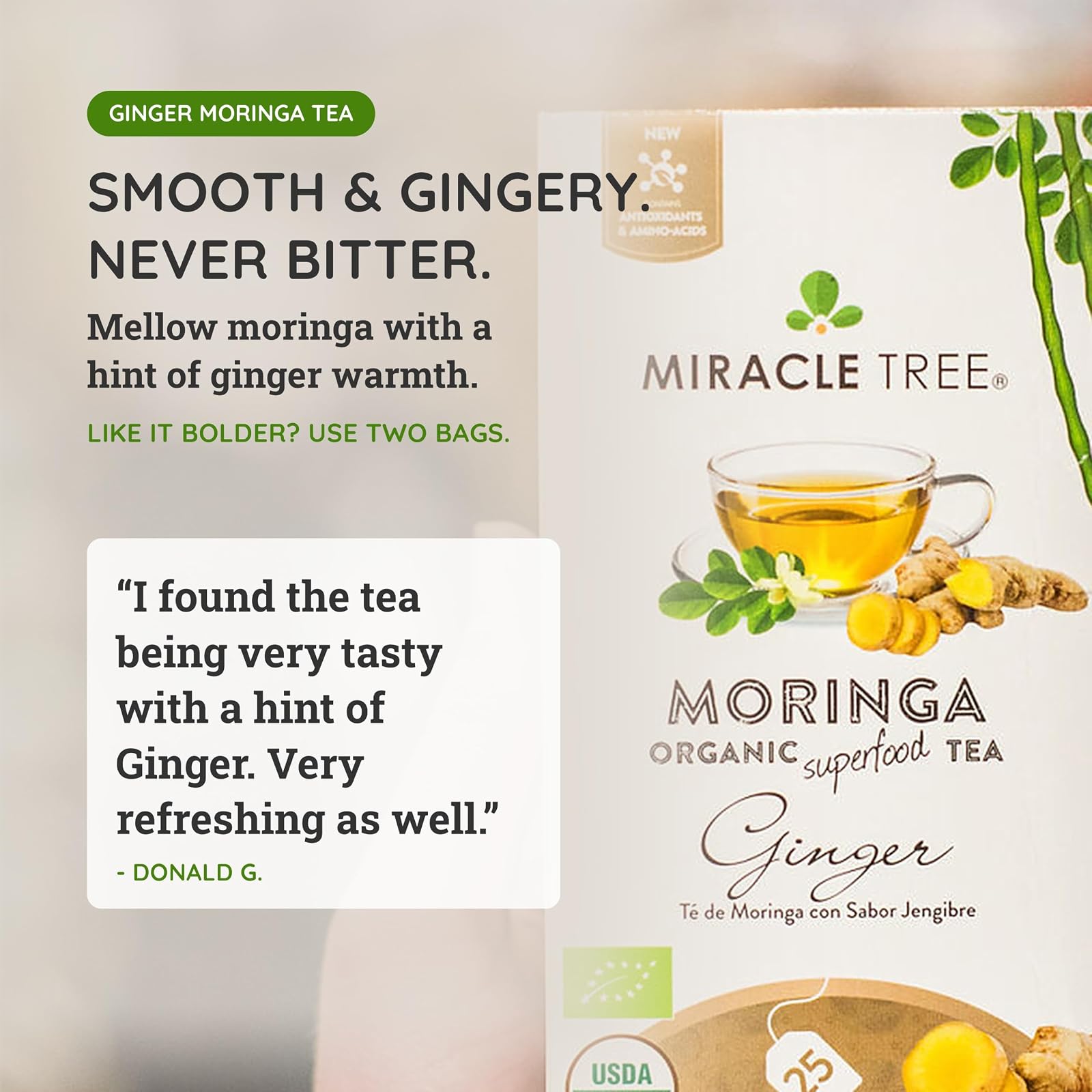Moringa tea for energy boost