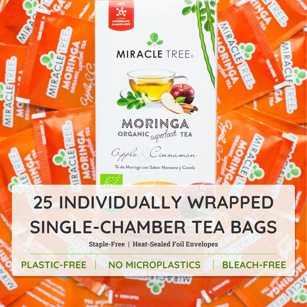 Moringa tea with apple cinnamon flavour