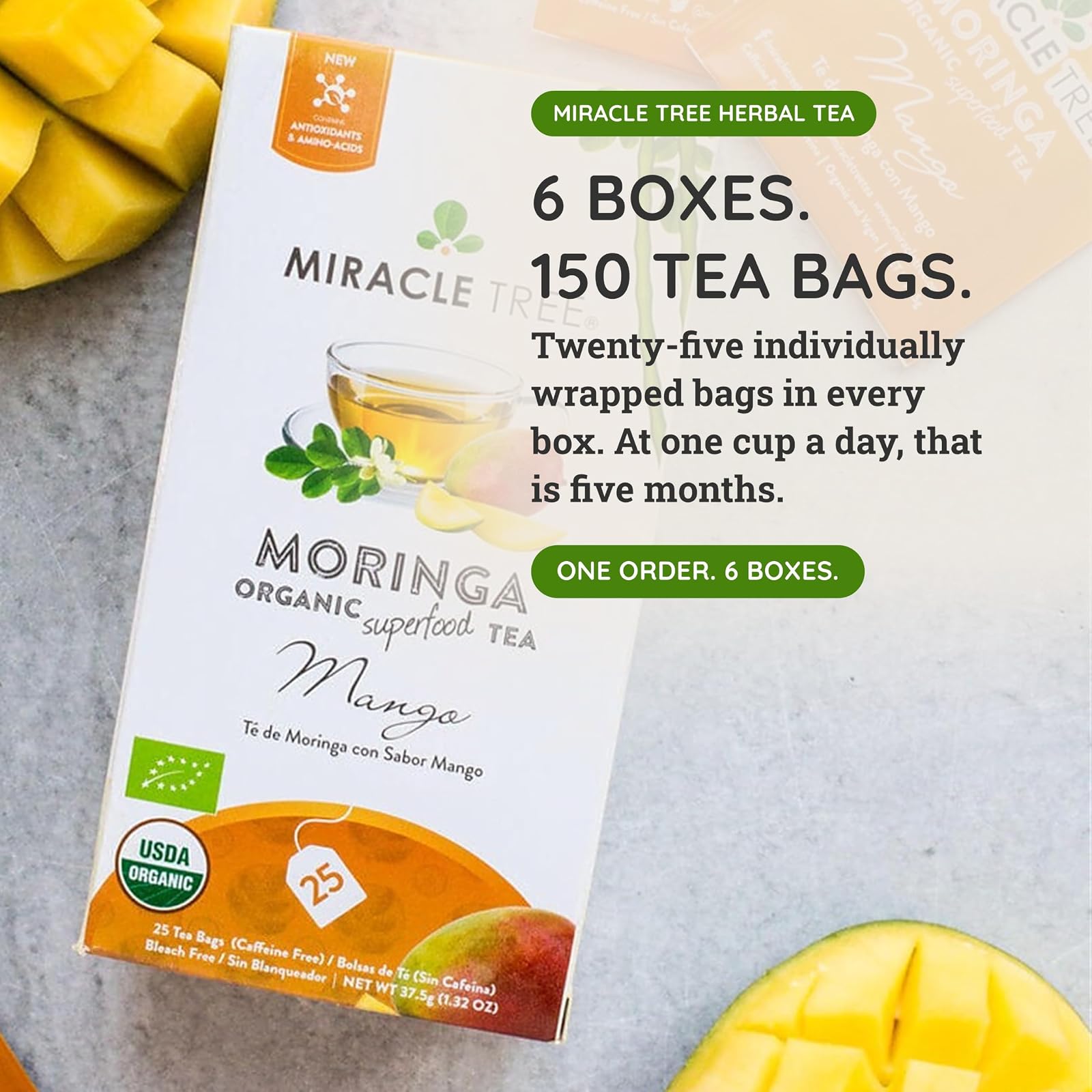 moringa tea with mango flavour