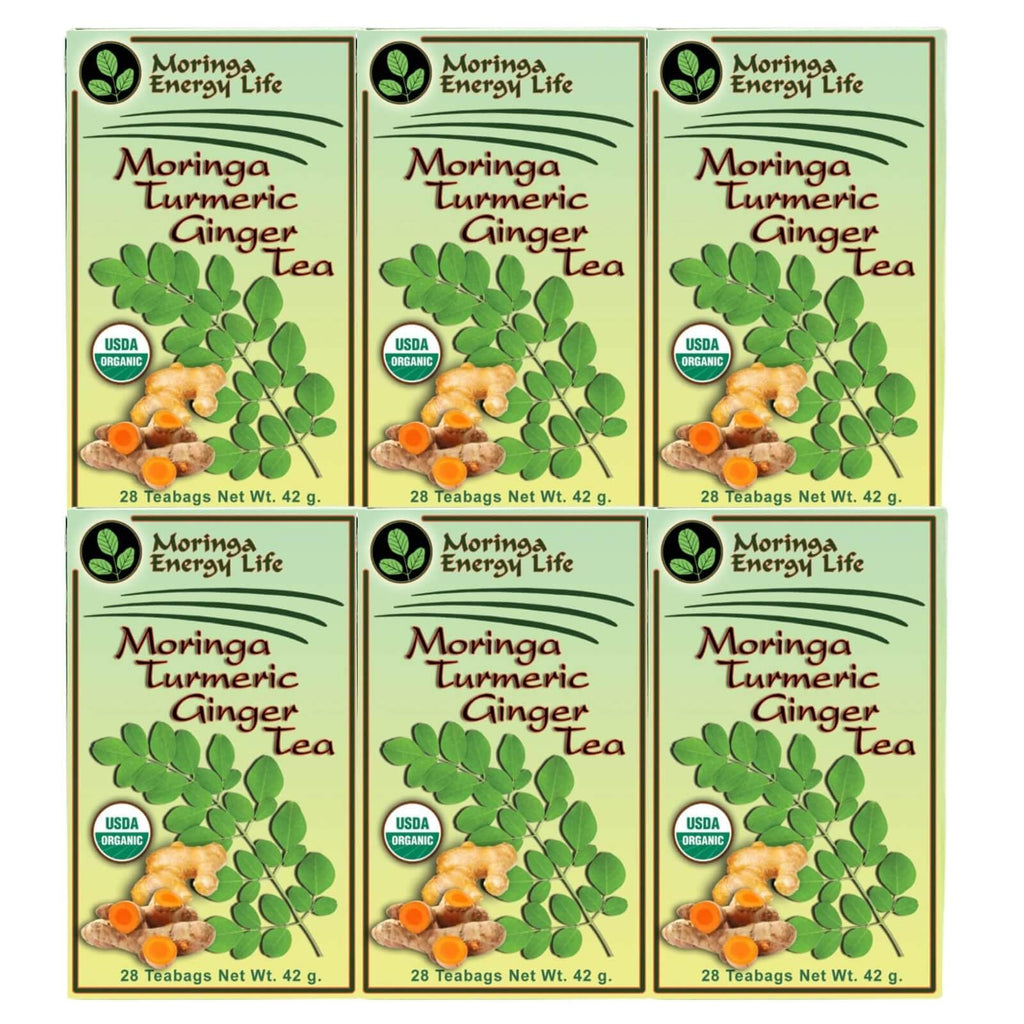 Moringa turmeric ginger herbal tea bags