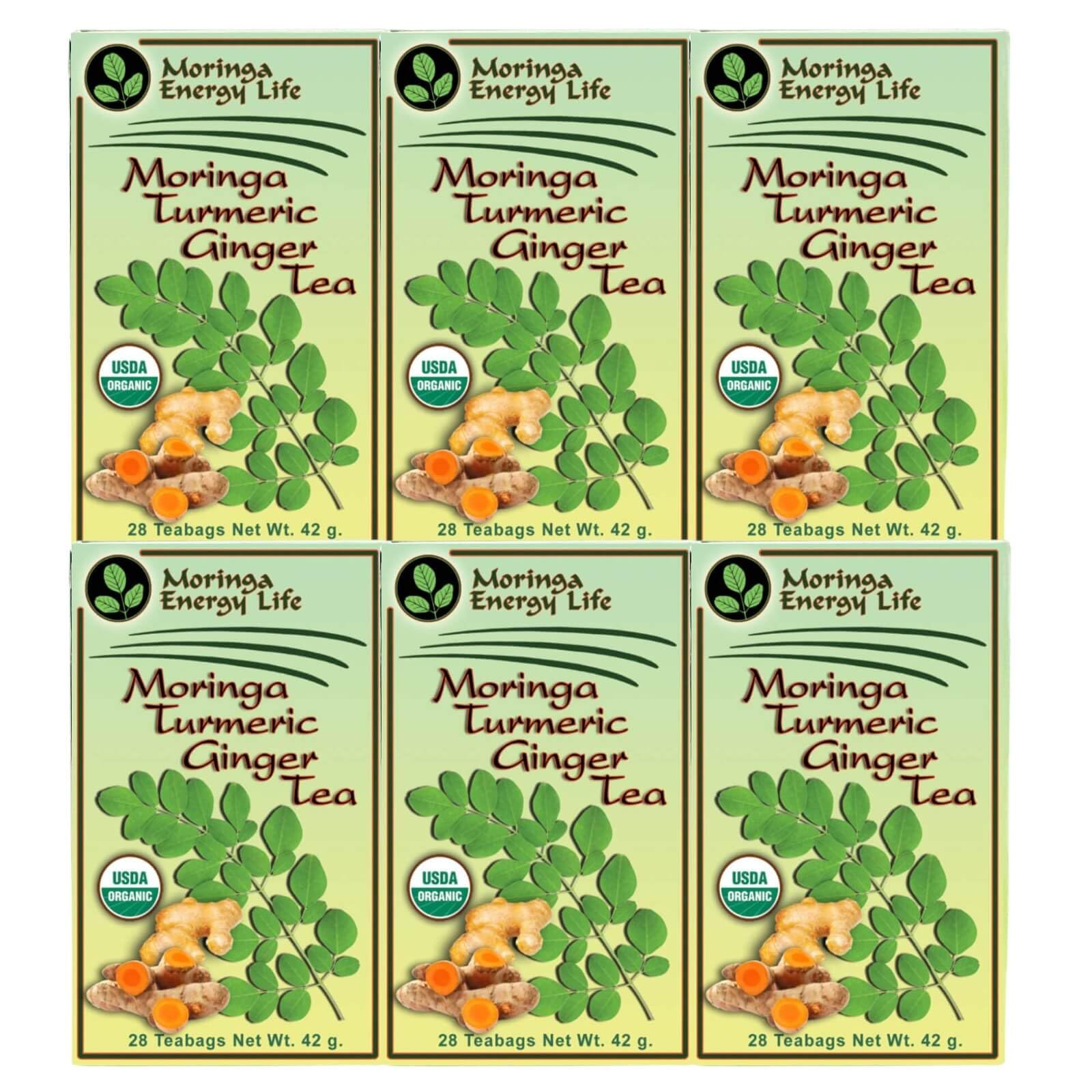 Moringa turmeric ginger herbal tea bags