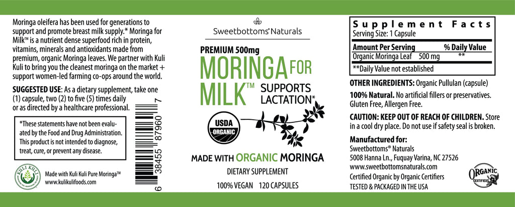 moringa vitamins A, E, K for nursing