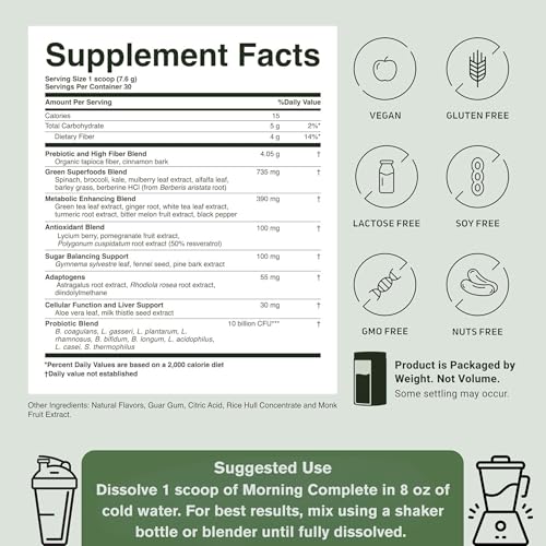 morning greens powder for vitality