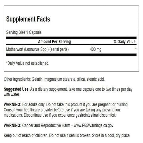 Motherwort capsules for digestive wellness