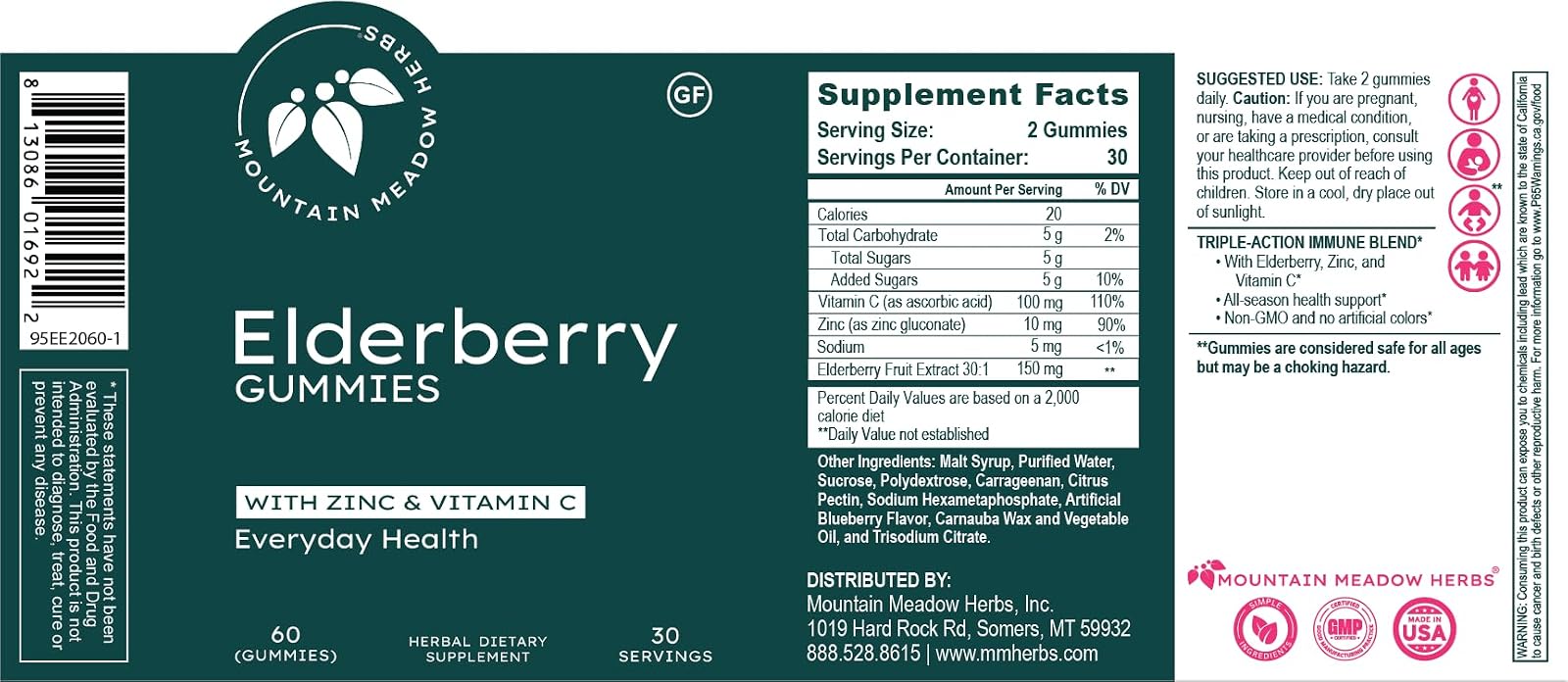 Mountain Meadow Herbs elderberry gummies for antioxidant boost