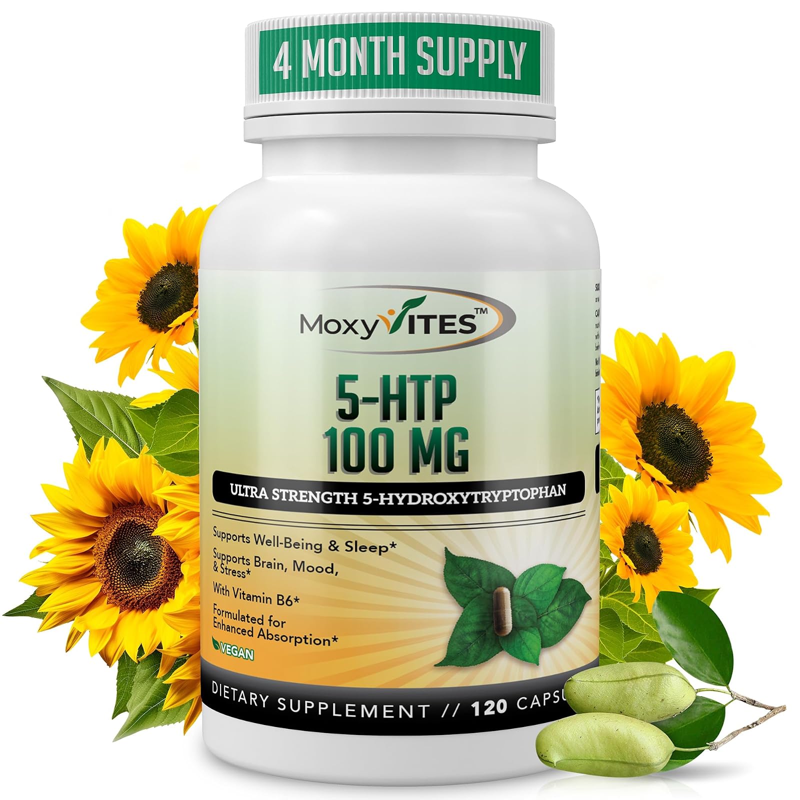 MoxyVites 5-HTP vegan capsules