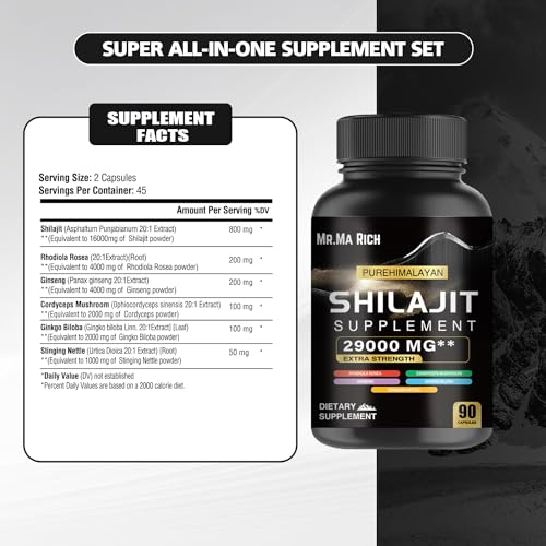 Mr.Ma Rich Shilajit 90 count capsules