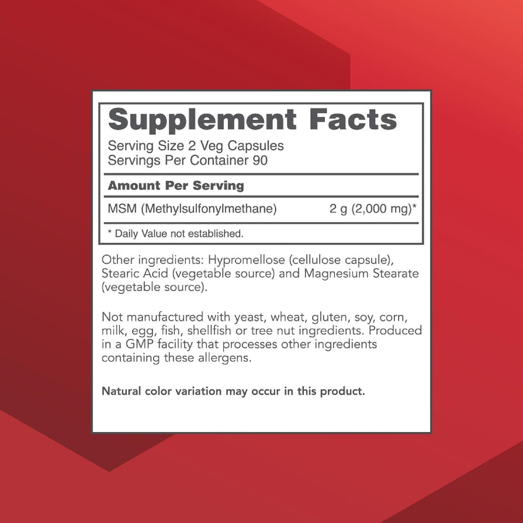 MSM 1000 mg for better sleep support