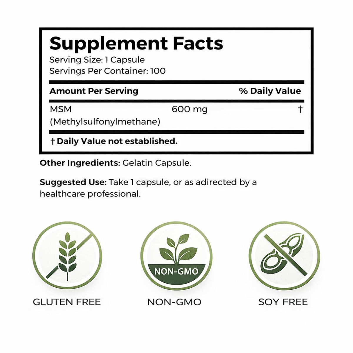 MSM 600 mg for better sleep support