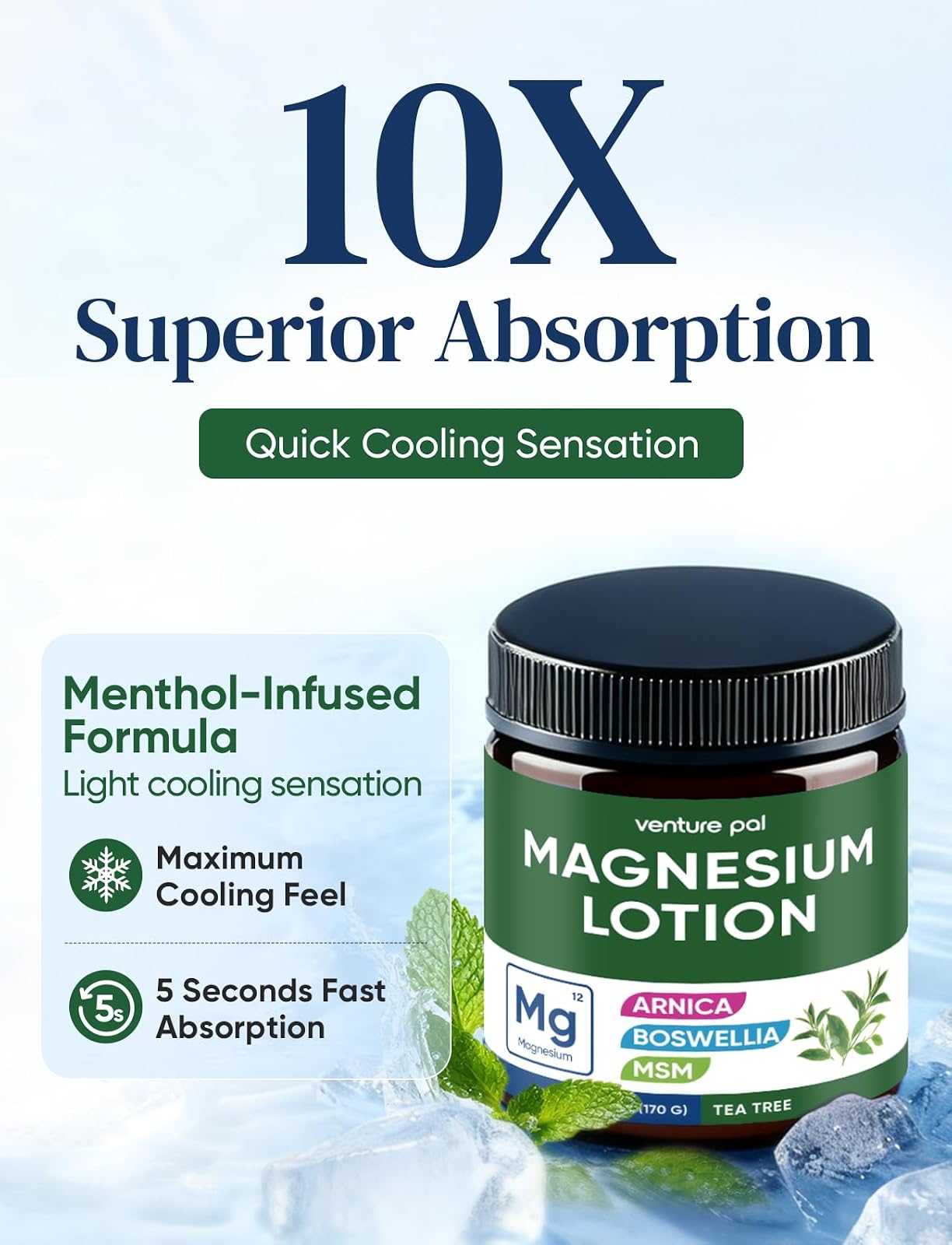 MSM and boswellia infused magnesium lotion