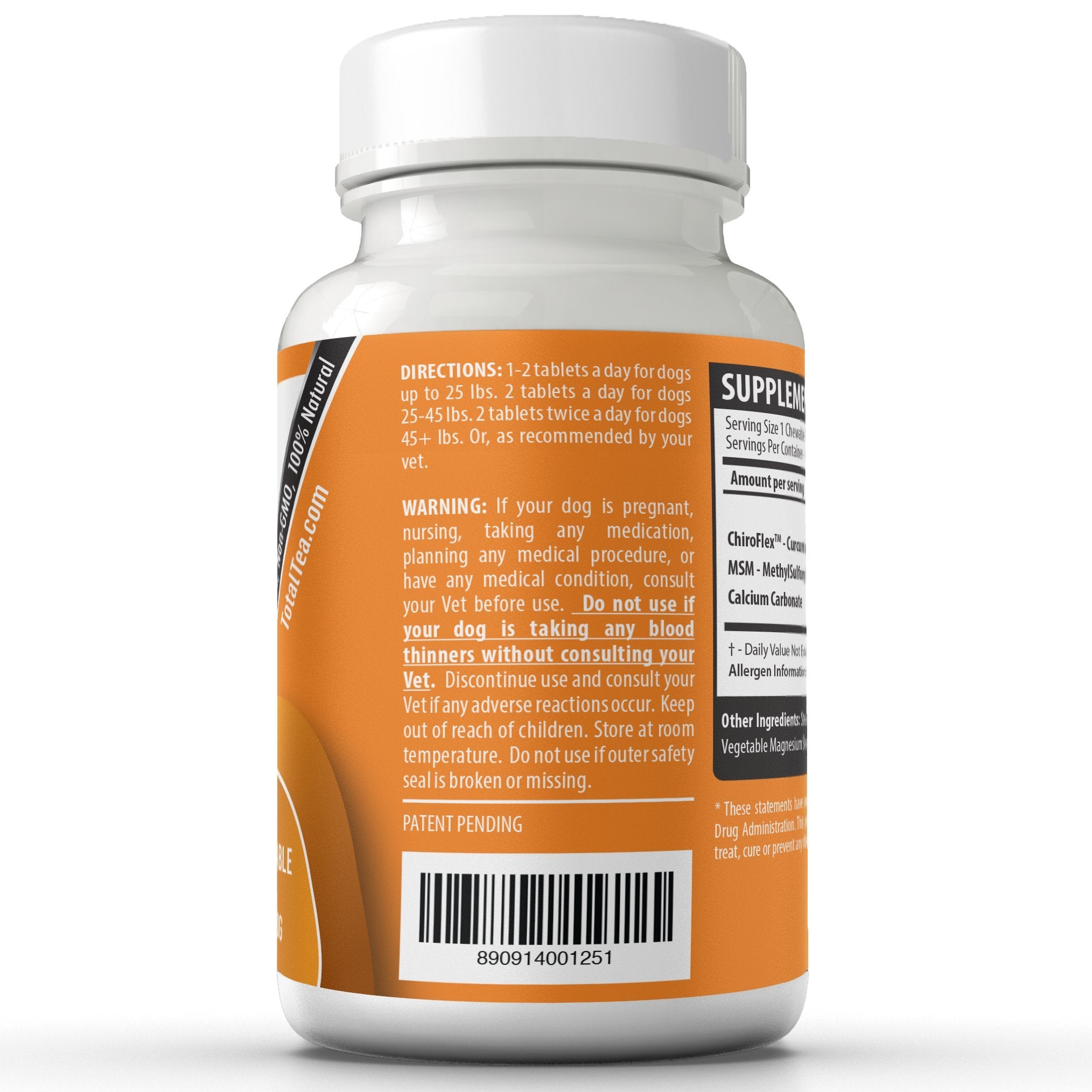 MSM and calcium for canine wellness