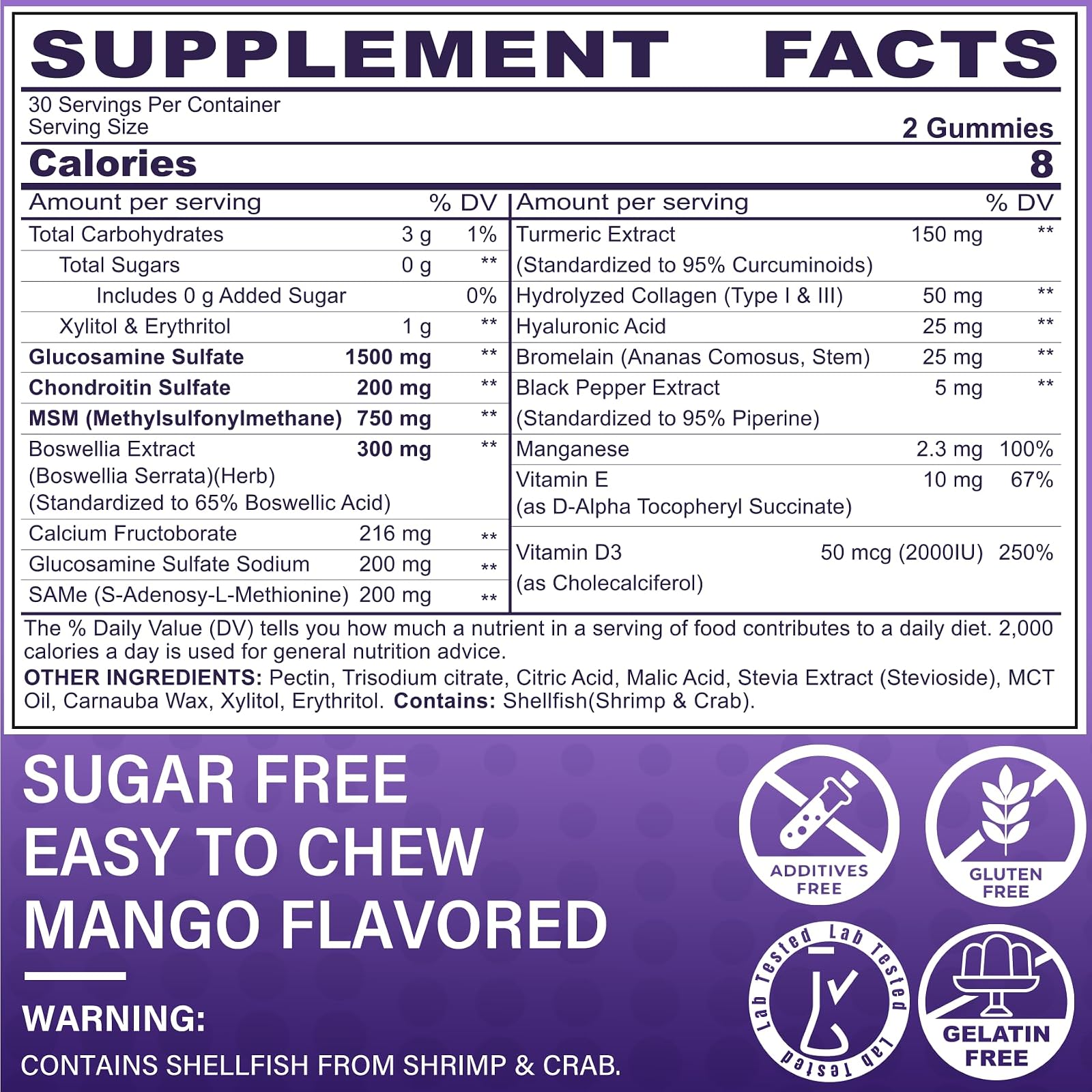 MSM infused chondroitin gummies for mobility