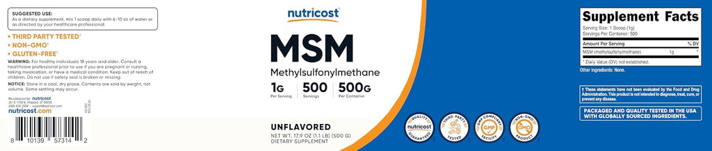MSM powder for daily nutritional support
