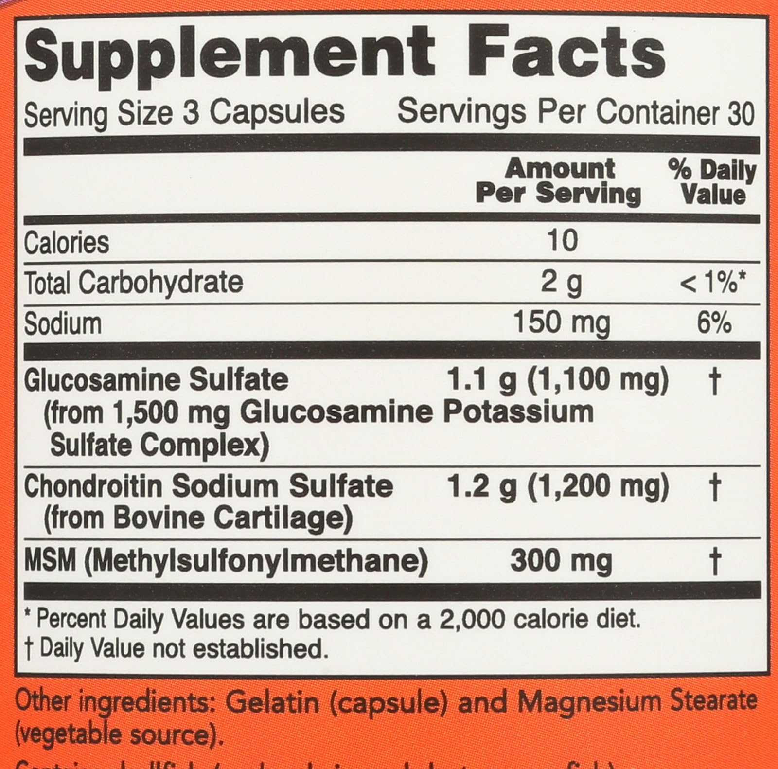 MSM supplement for flexibility