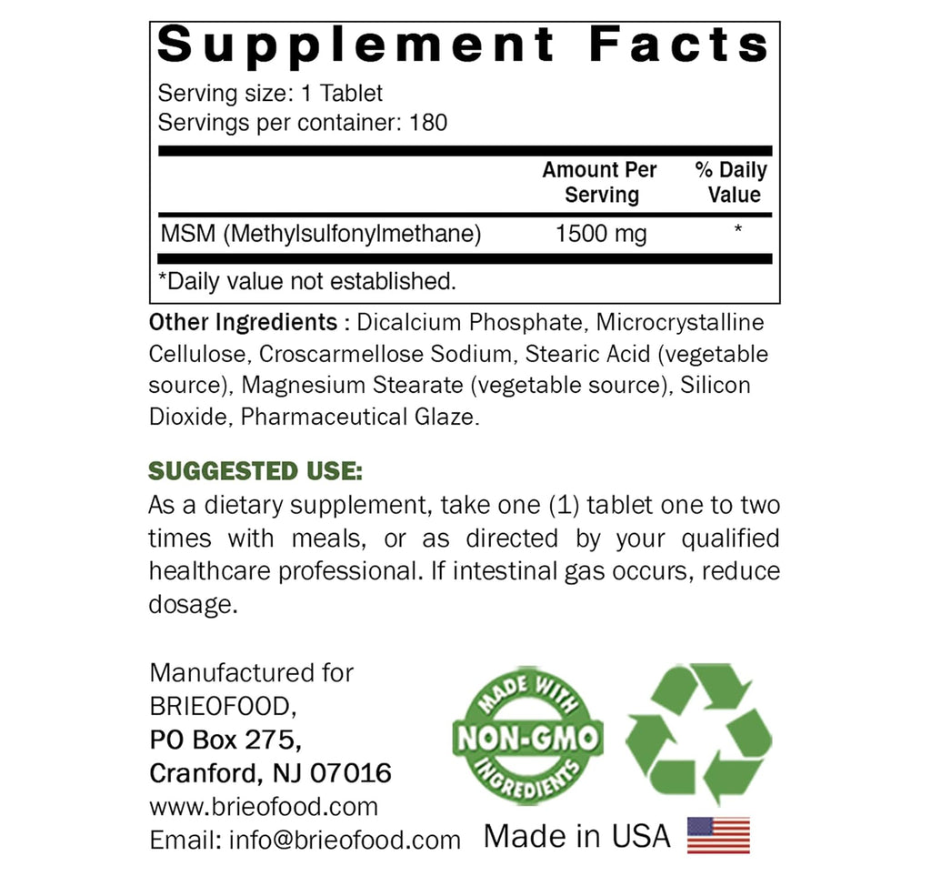 MSM tablets for better sleep