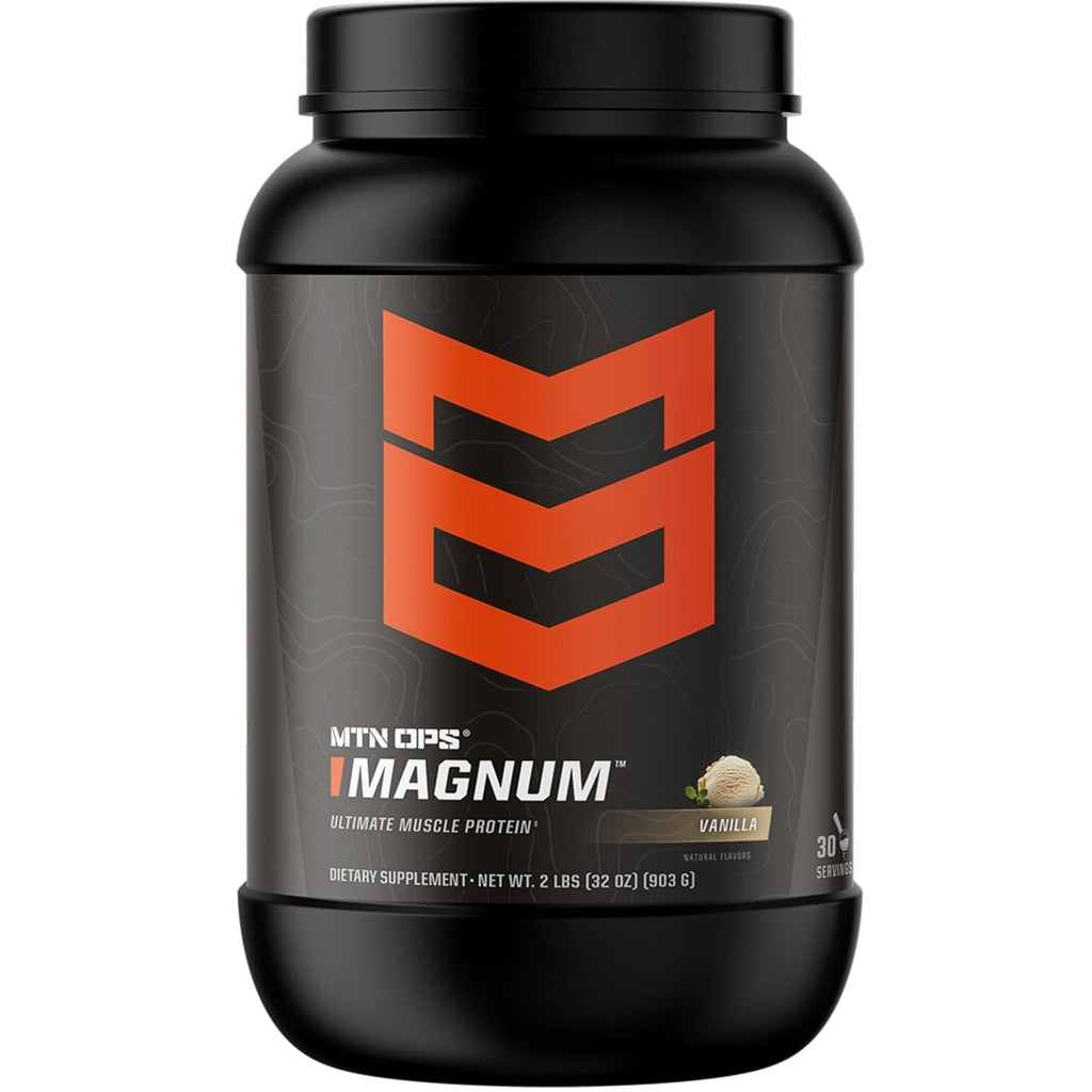 MTN OPS vanilla whey protein powder