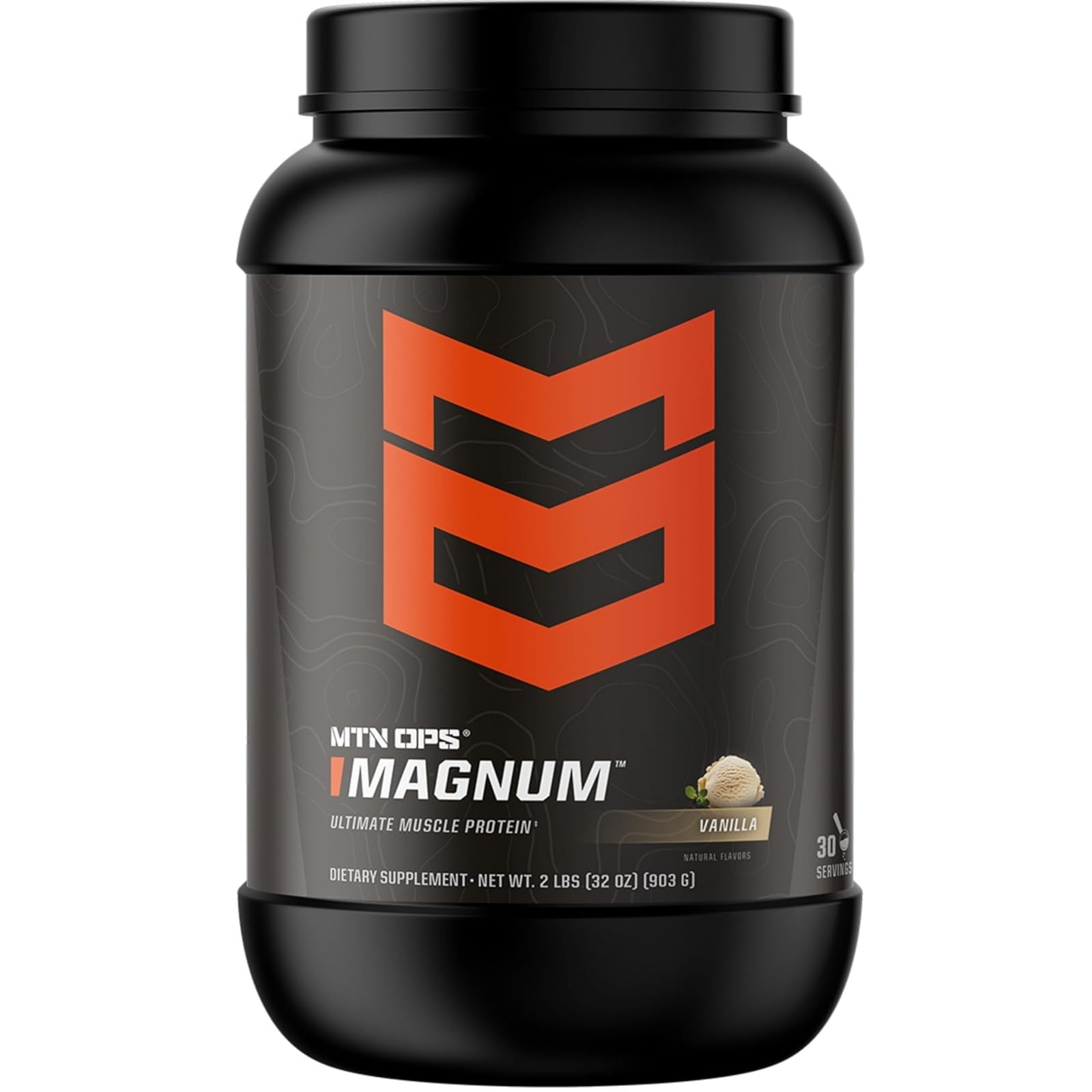 MTN OPS vanilla whey protein powder
