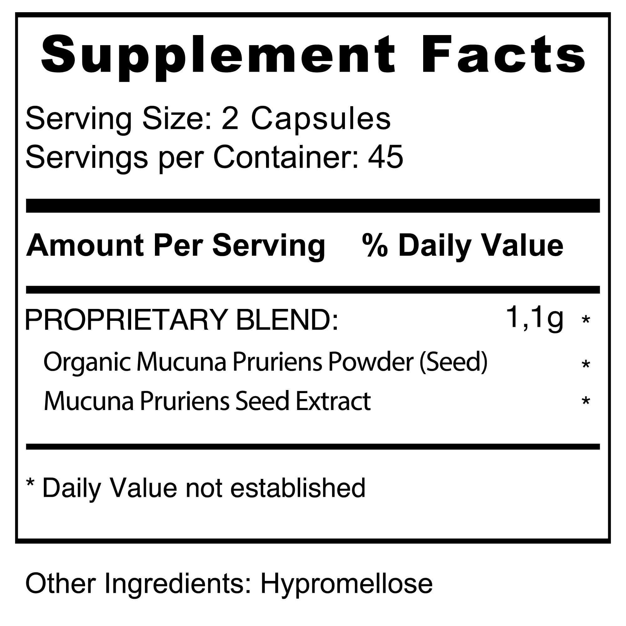 mucuna pruriens capsules for herbal remedy