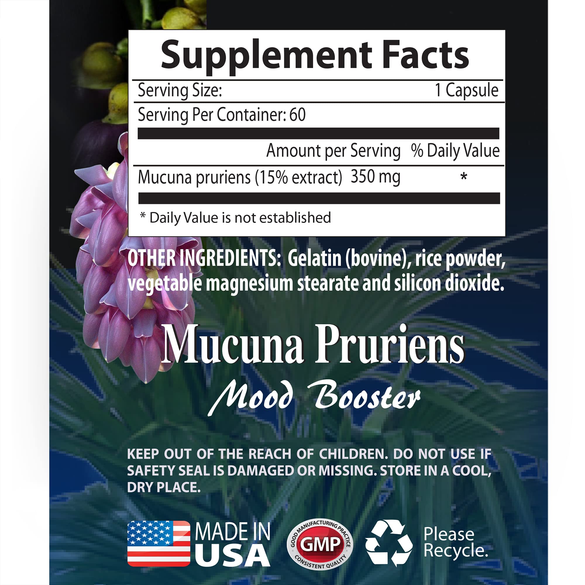 Mucuna pruriens for improved focus
