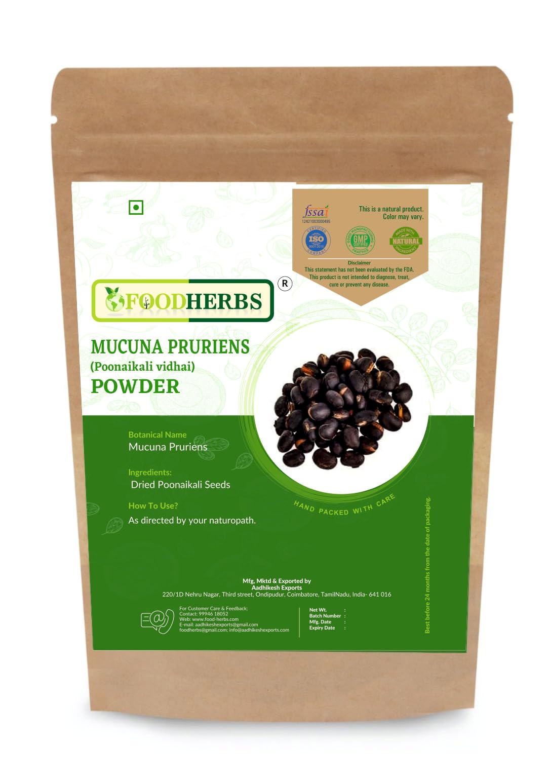 Mucuna Pruriens powder for vitality