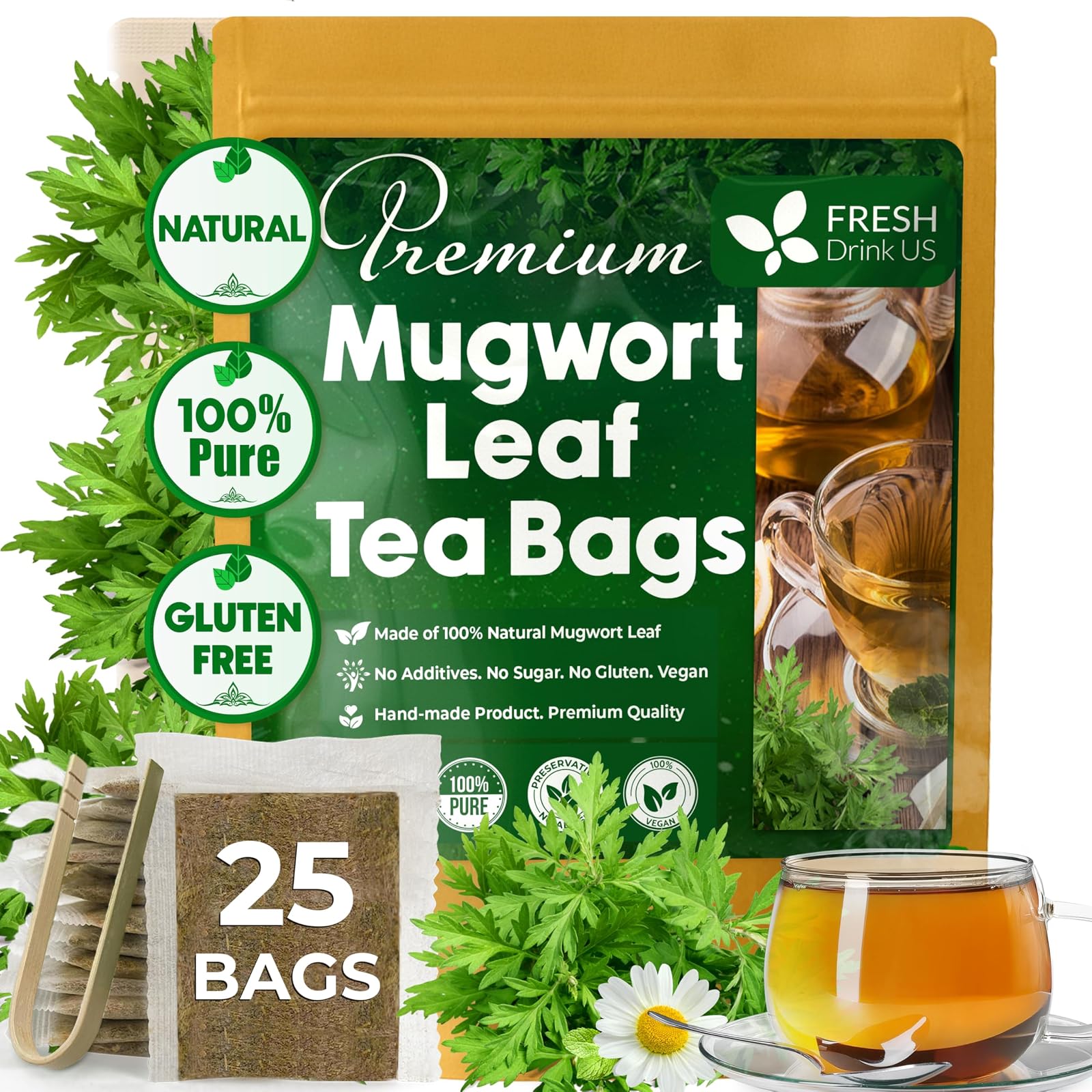 Mugwort leaf tea for relaxation