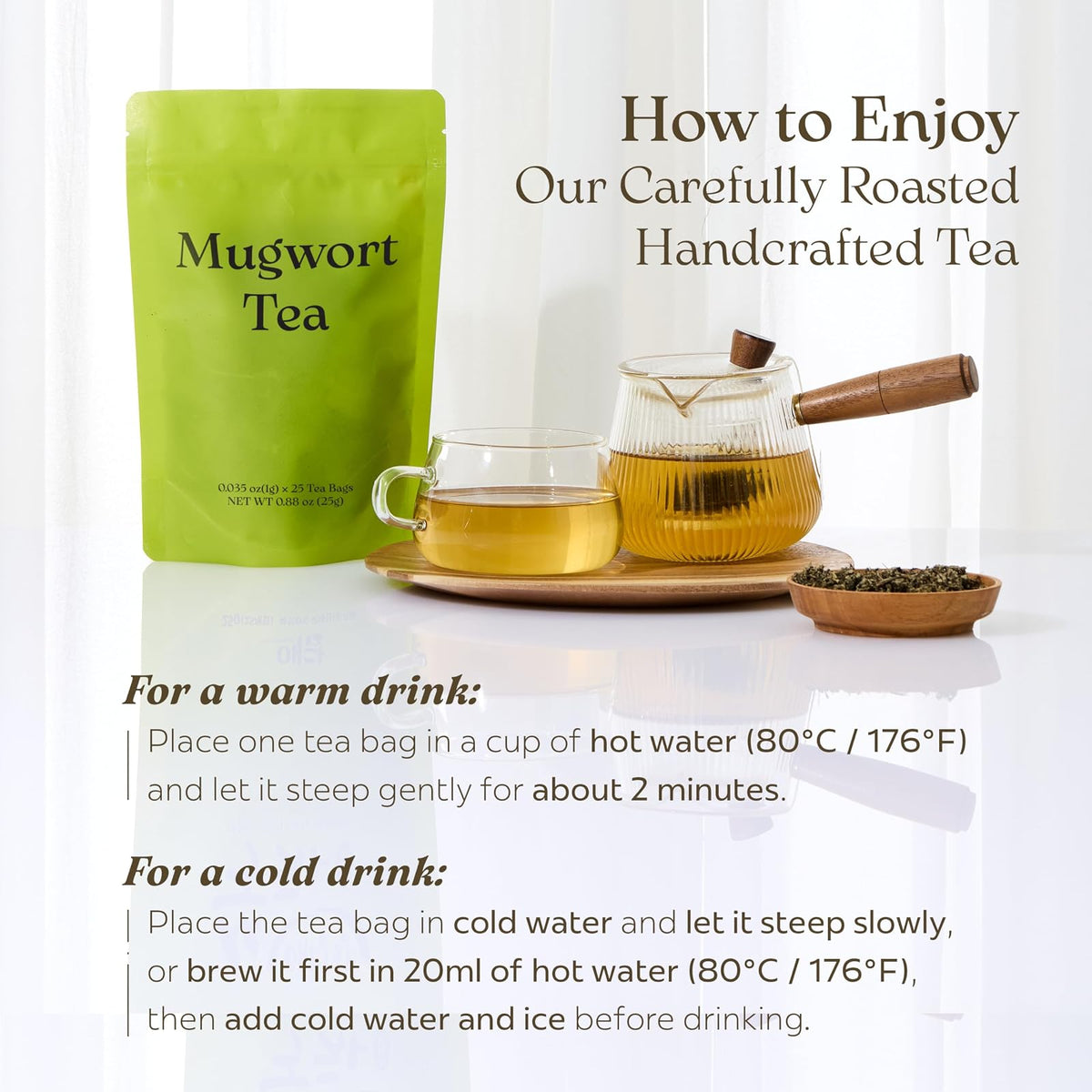 Mugwort tea bags for easy brewing