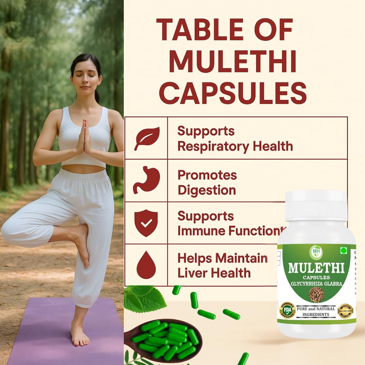 Mulethi capsules for throat comfort