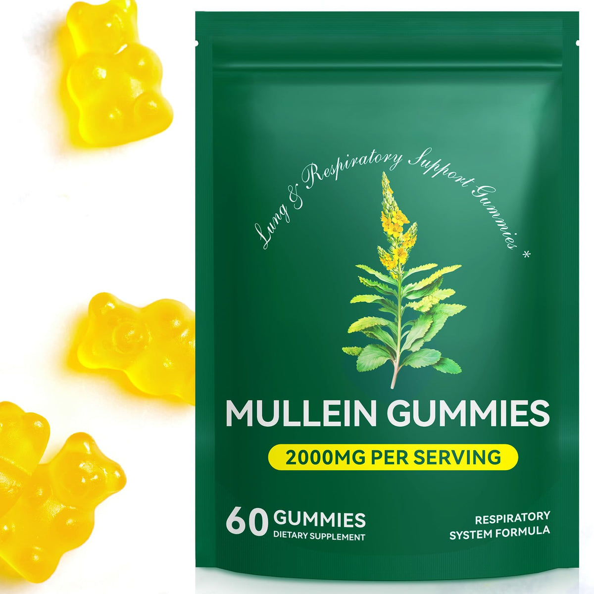 Mullein 2000 mg herbal gummies