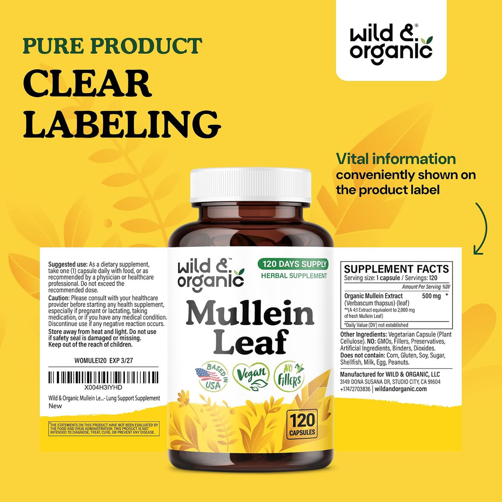 Mullein capsules for soothing throat relief