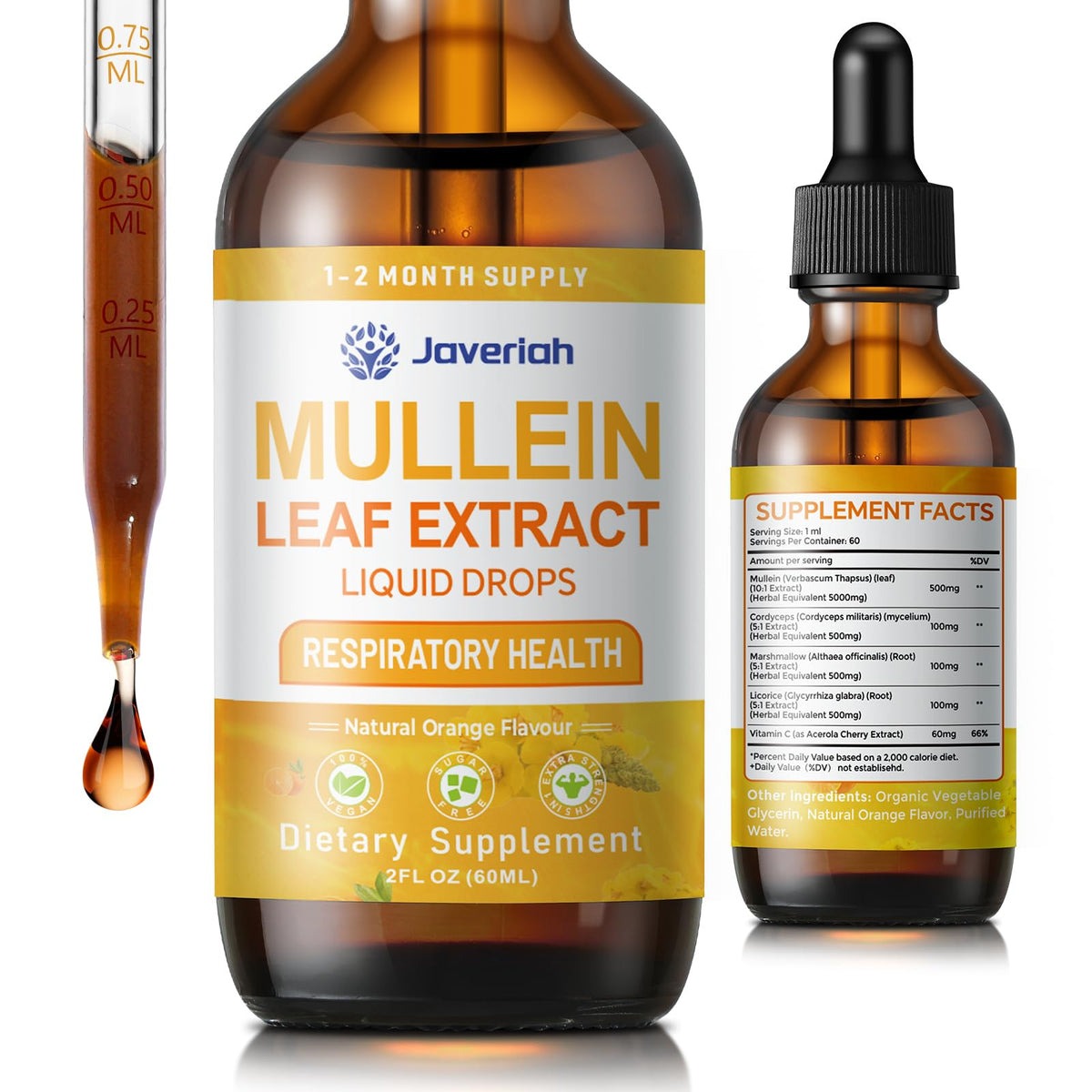 Mullein drops for respiratory health