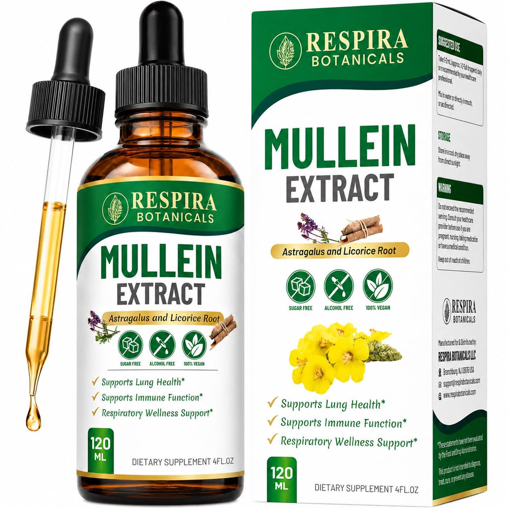 Mullein drops for respiratory health