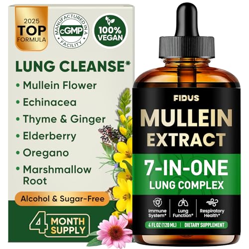 Mullein drops for respiratory support