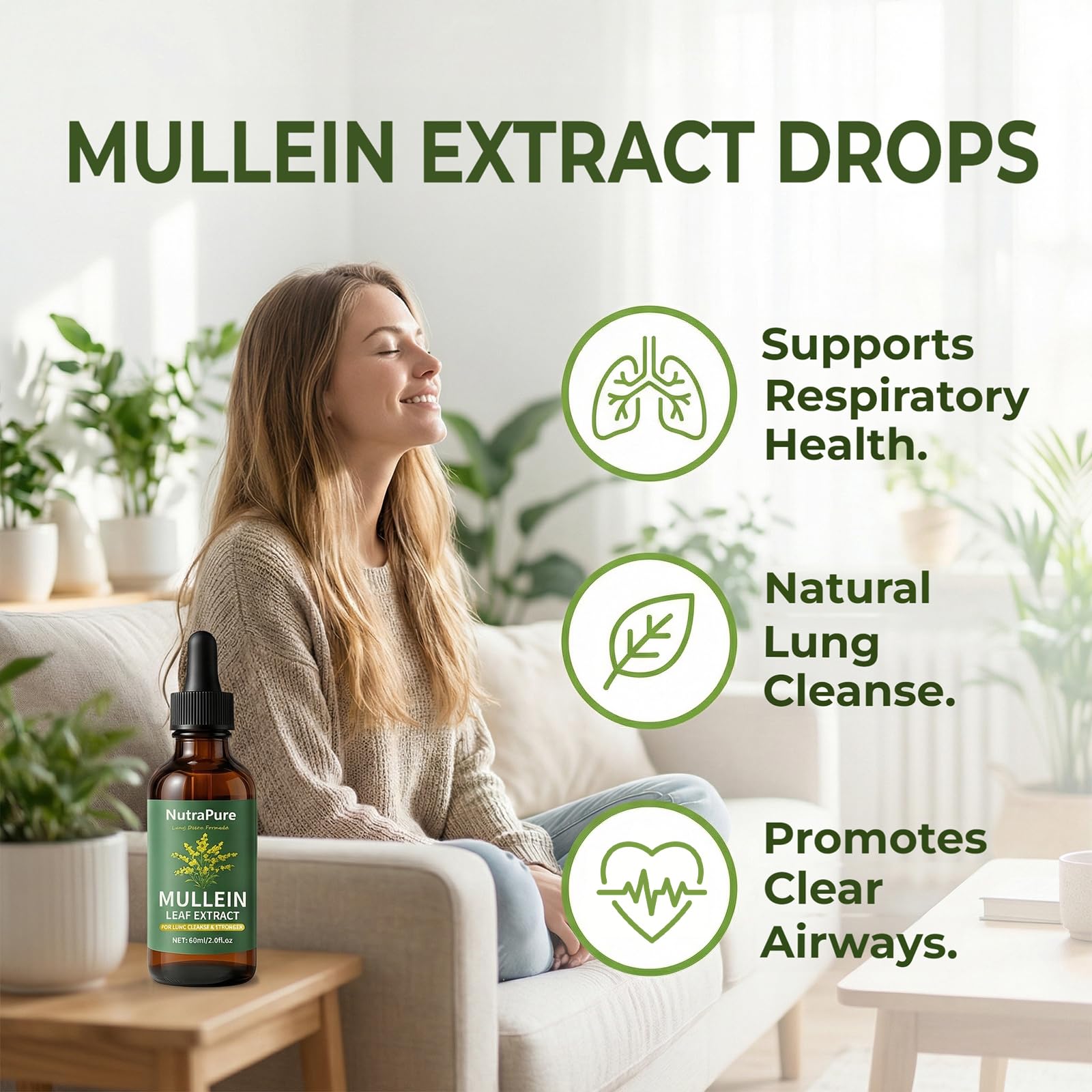 Mullein extract for respiratory support